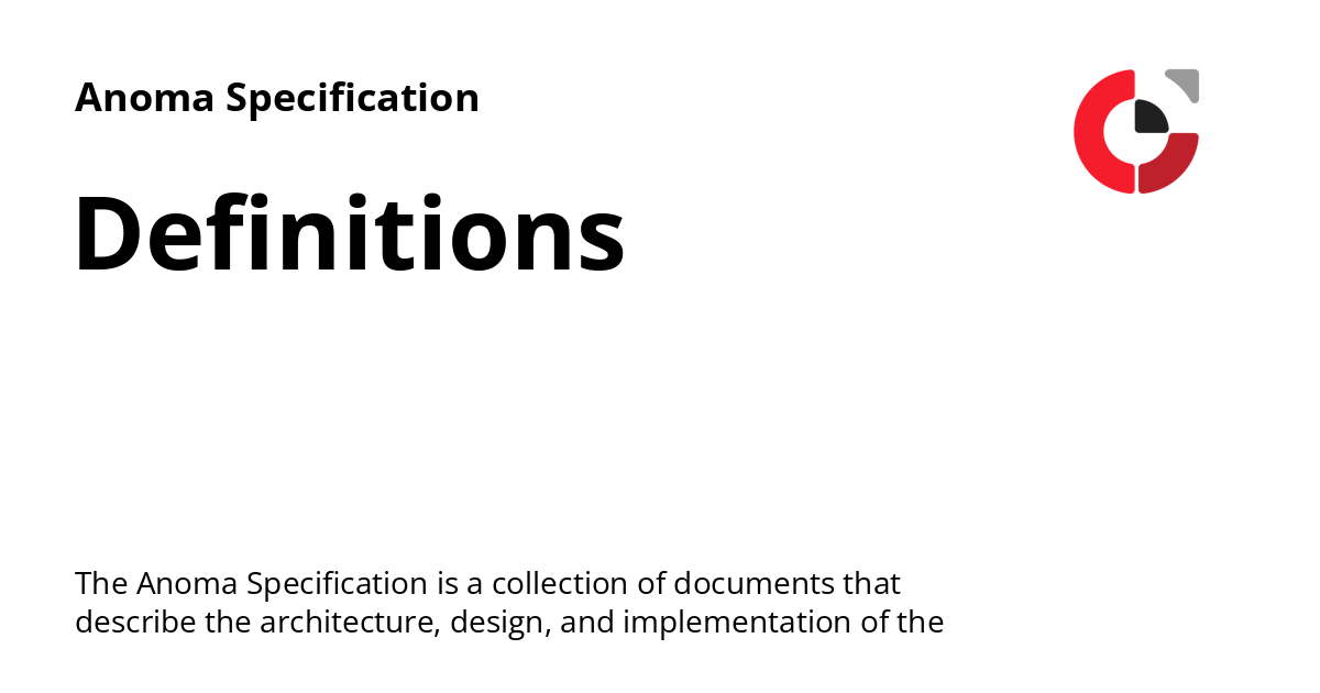 Definitions Anoma Specification