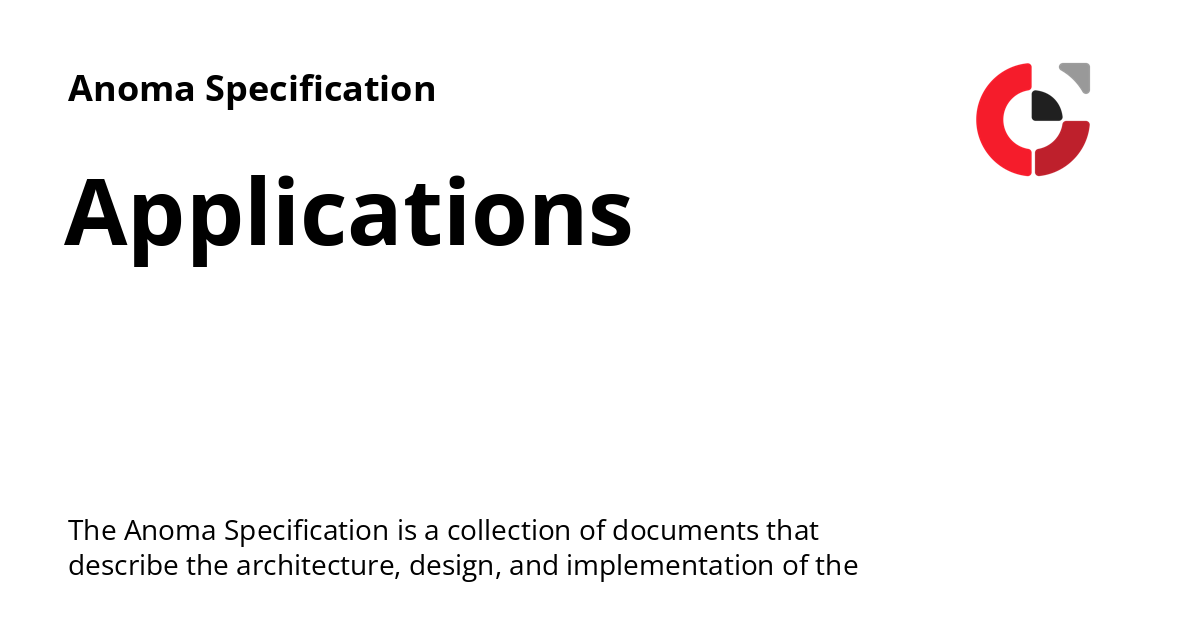 Applications Anoma Specification