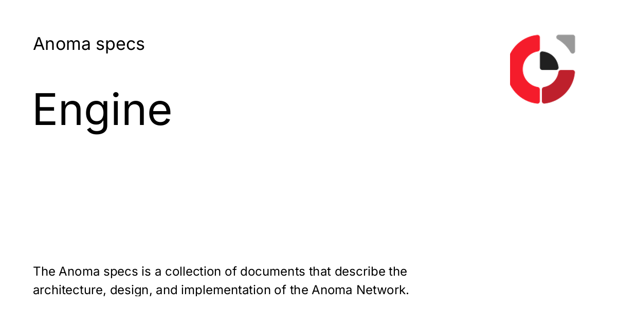 Engine - Anoma specs