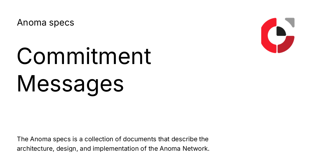 Commitment Messages - Anoma specs