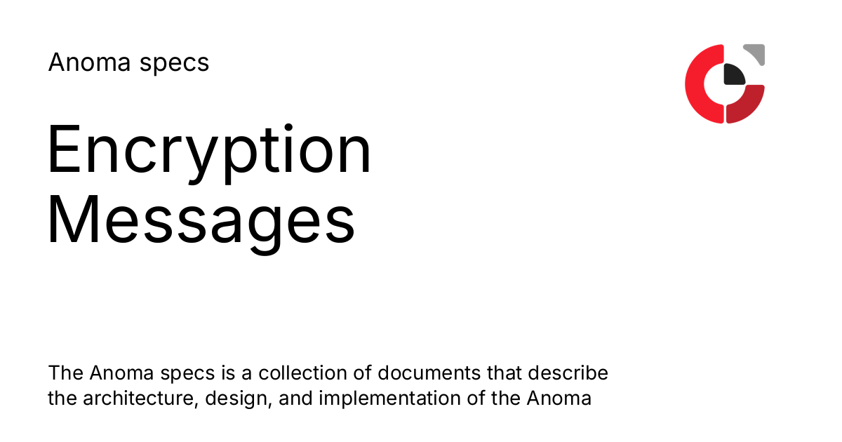 Encryption Messages - Anoma specs