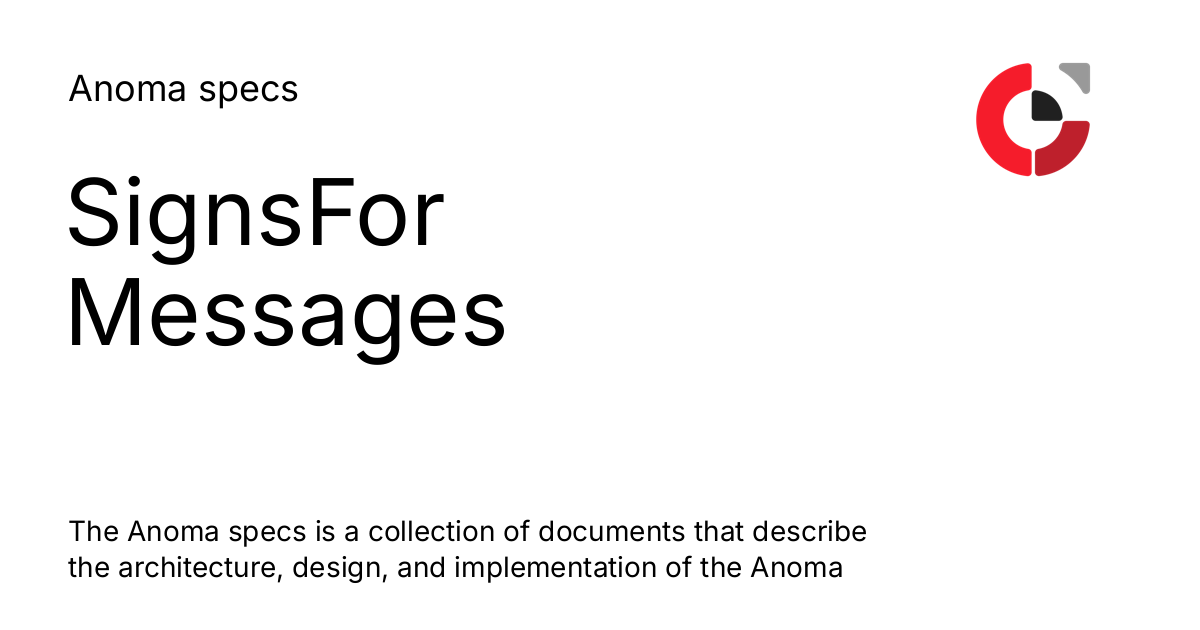 SignsFor Messages - Anoma Specification
