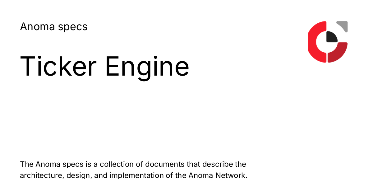 Ticker Engine - Anoma specs