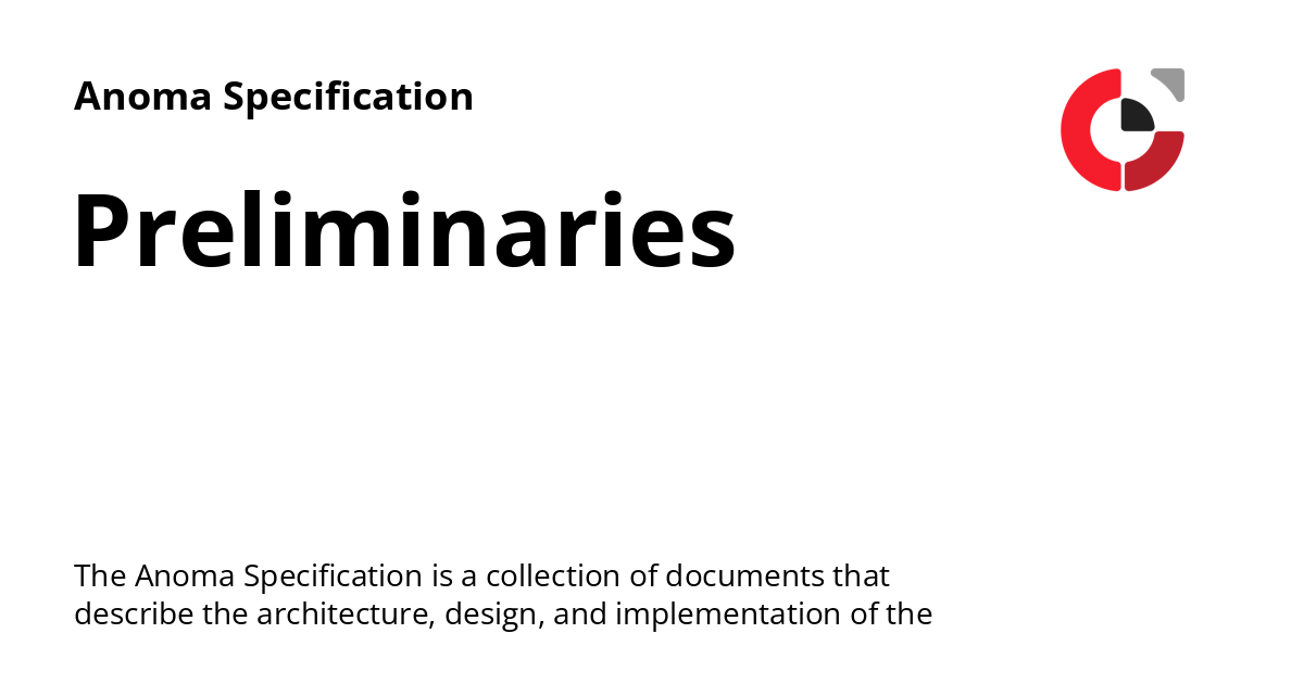 Preliminaries - Anoma Specification