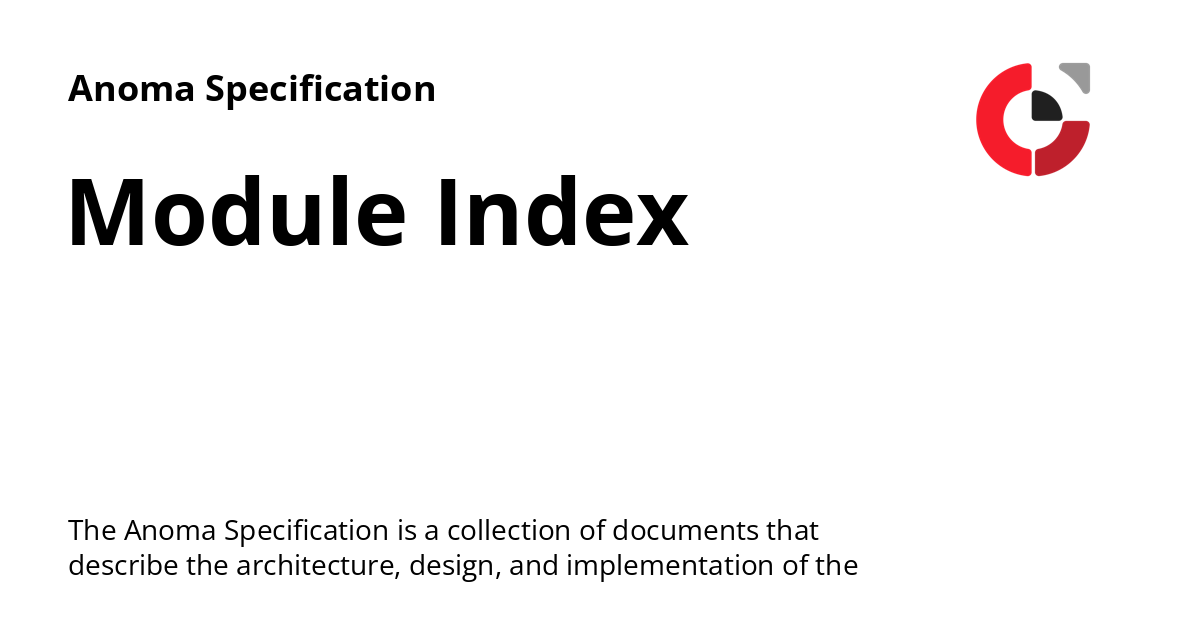 Module Index - Anoma Specification