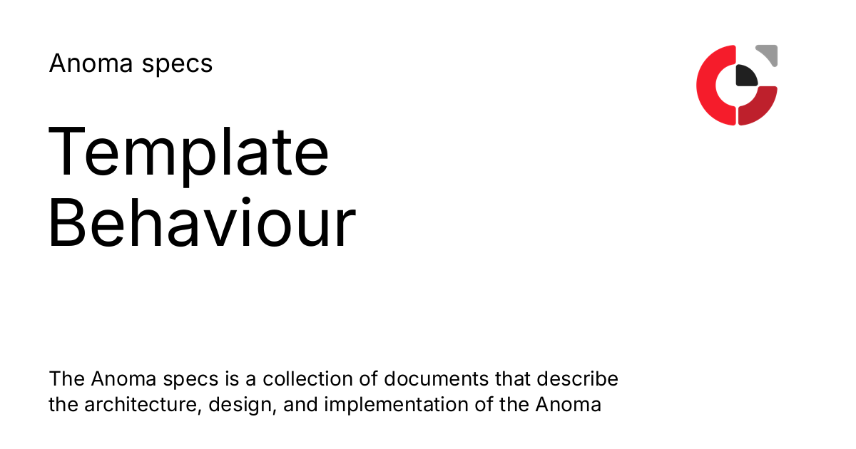Template Behaviour Anoma Specs