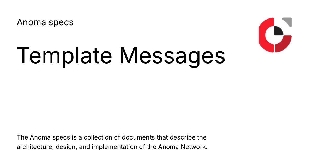 Template Messages - Anoma specs