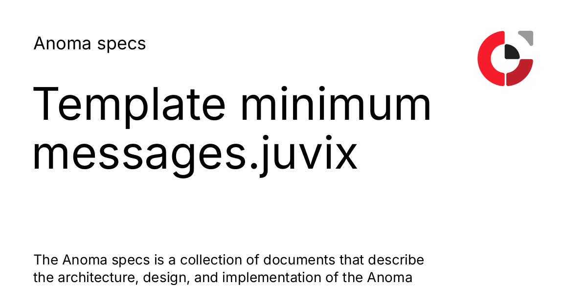 Template Minimum Messages Anoma Specs