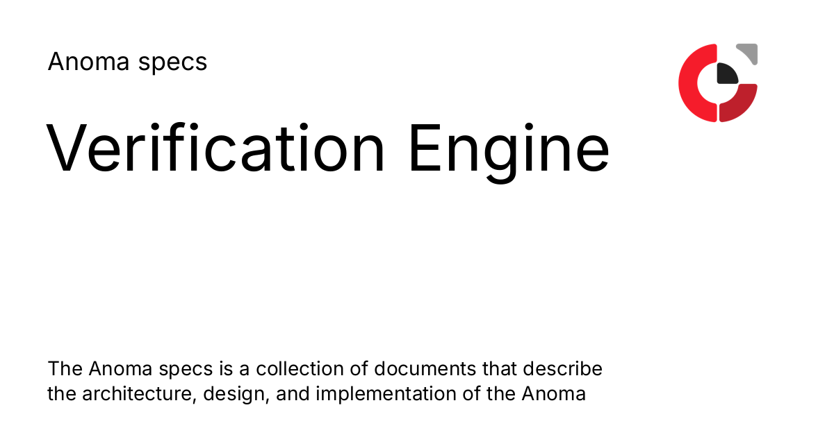 Verification Engine - Anoma specs
