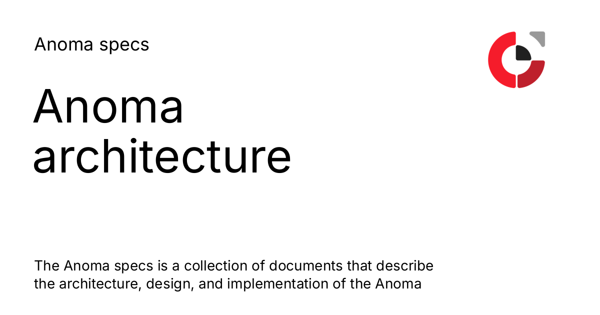 Anoma architecture - Anoma specs