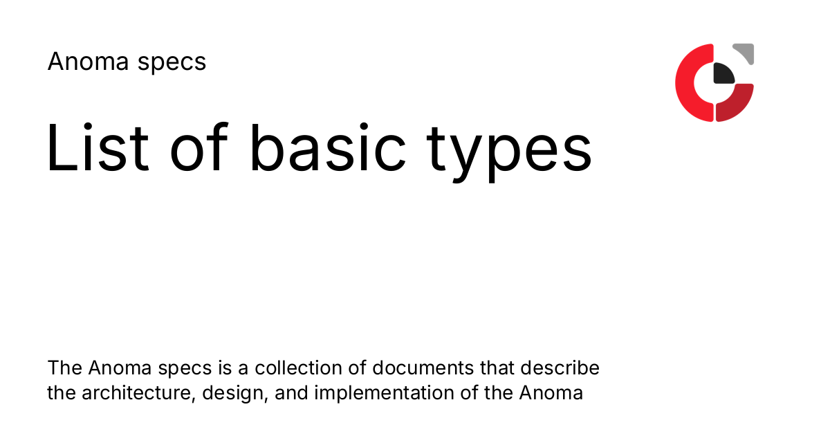 List of basic types - Anoma specs